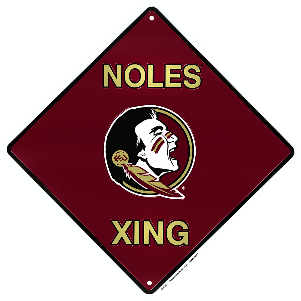 Florida State Seminoles 12 X 12" Metal Noles Xing Crossing Sign Semino ...