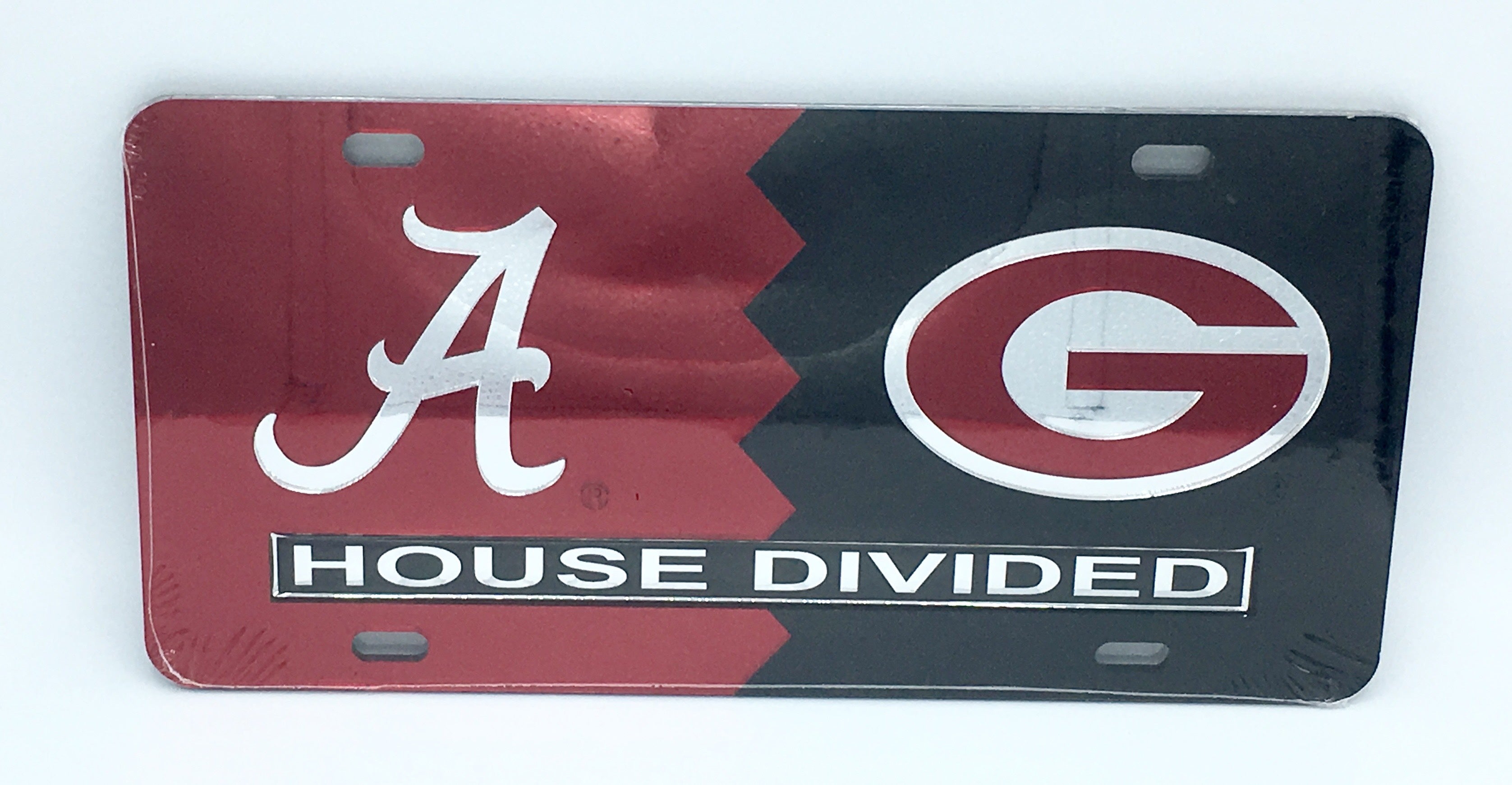 Alabama Crimson Tide Georgia Bulldogs House Divided Mirror License Pla ...
