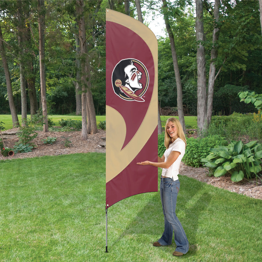 Florida State Seminoles 8.5 Foot Tall Team Flag 11.5 Foot Pole Sign Ba ...