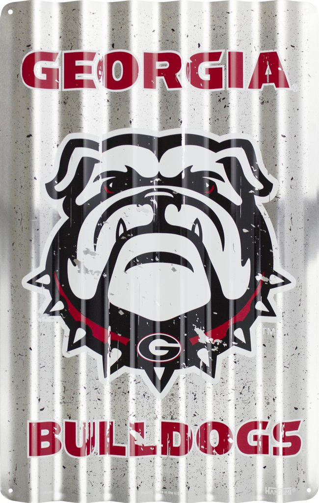 Georgia Bulldogs Corrugated Metal Sign 12" X 18" University Tin Retro ...