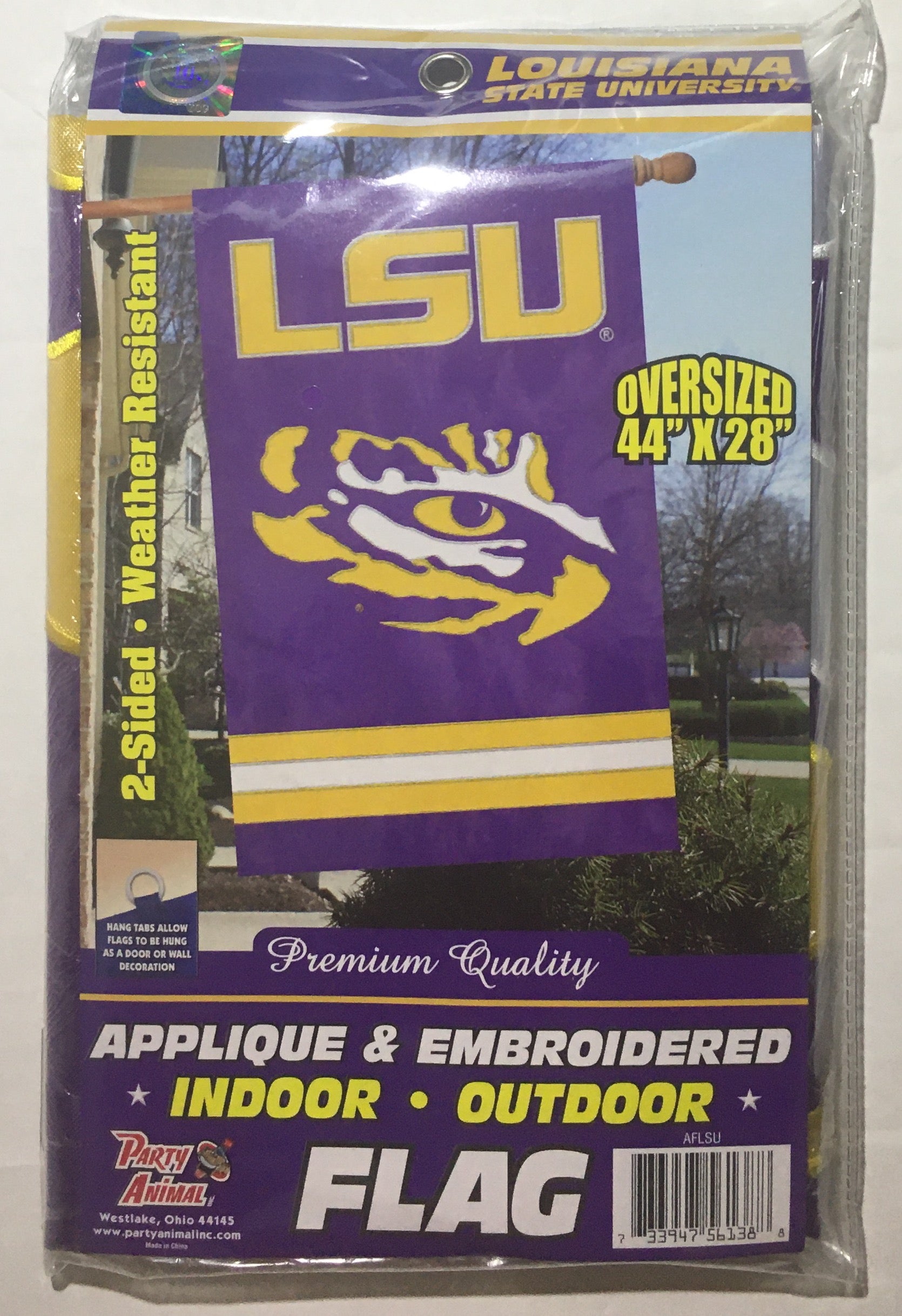 Lsu Tigers Applique Banner House Flag Indoor Outdoor 44" X 28" Oversiz ...