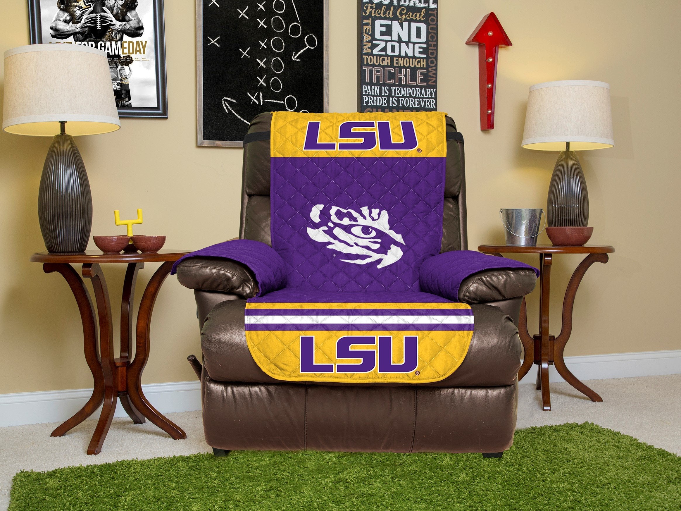 LSU Tigers Furniture Protector Cover Recliner Reversible – My Team Depot