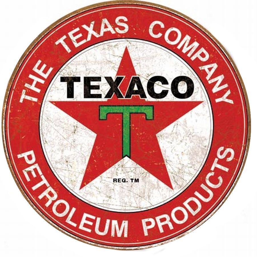 Texaco Filling Station 12" Round Metal Sign Gas Garage Sign Petroleum ...