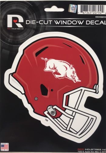 Arkansas Razorbacks Helmet Window Decal 5.25" X 6.25" Sticker Car Truc ...