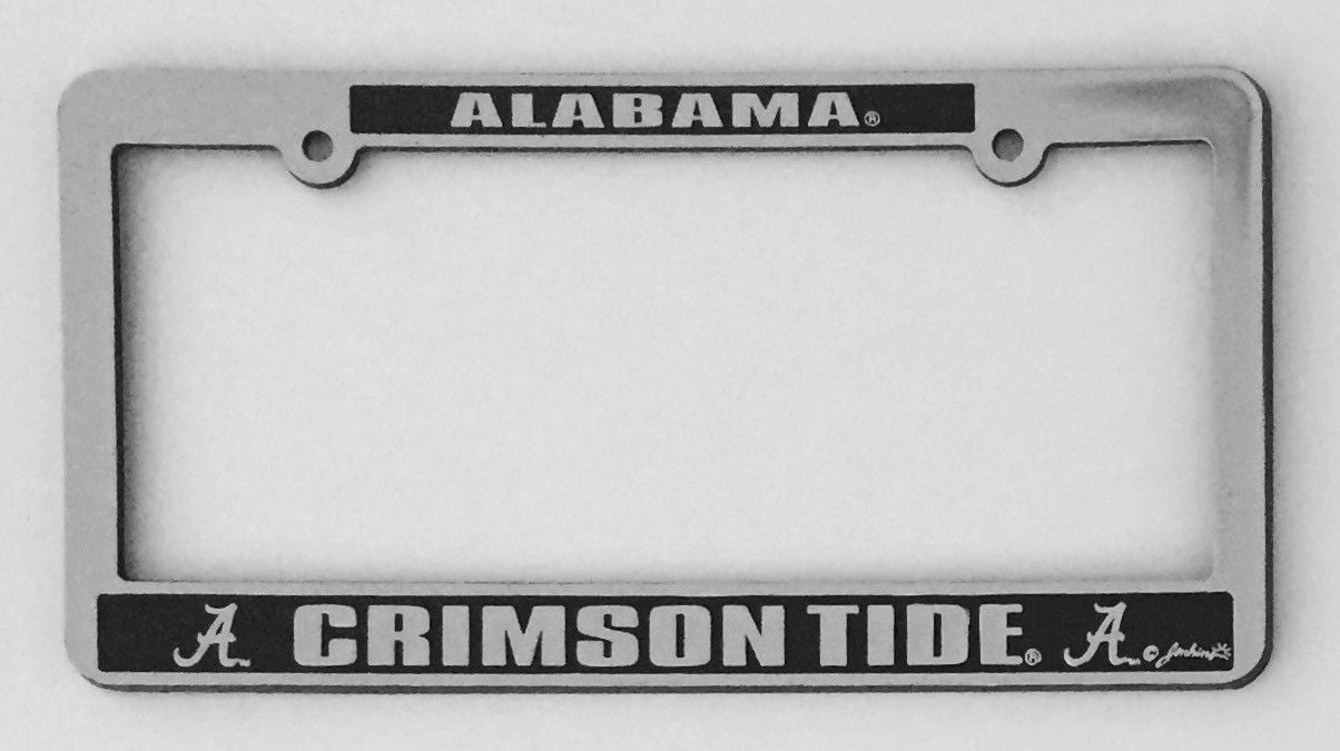 ALABAMA CRIMSON TIDE CAR TRUCK TAG LICENSE PLATE FRAME UNIVERSITY SILV ...
