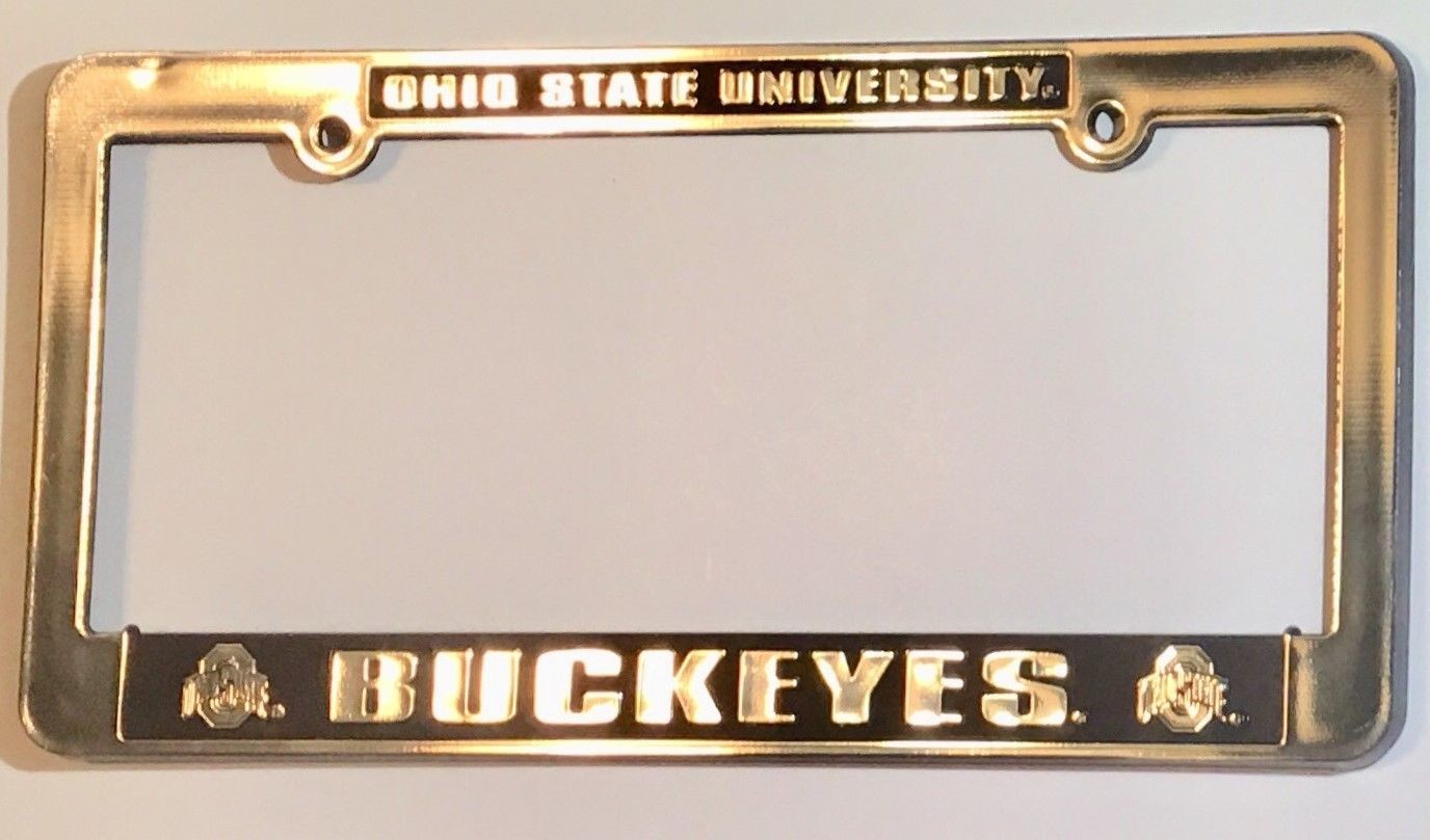 Ohio Buckeyes Car Truck Tag License Plate Frame State University Silve ...