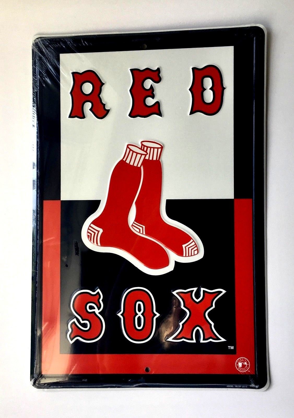 Boston Red Sox 12" X 18" Embossed Metal Parking Sign Man Cave Game Roo ...