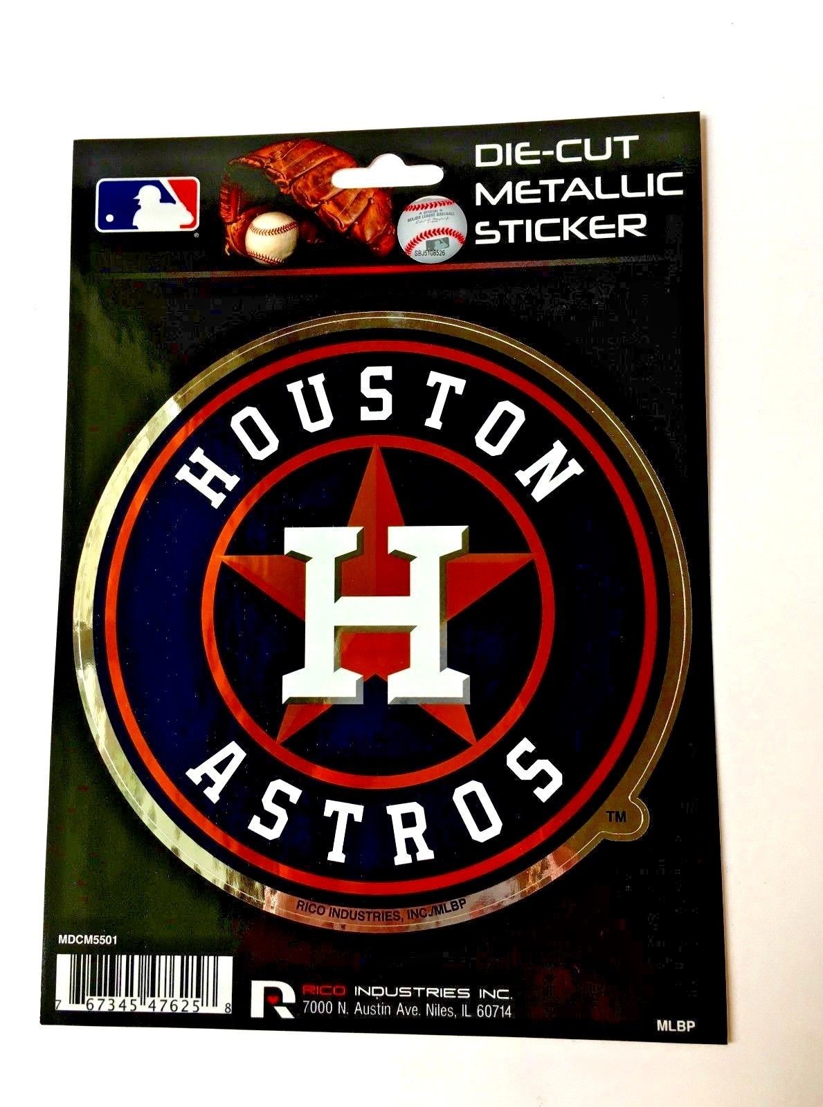Houston Astros Window Decal 5.25"X 6.25" Die Cut Metallic Sticker Truc ...