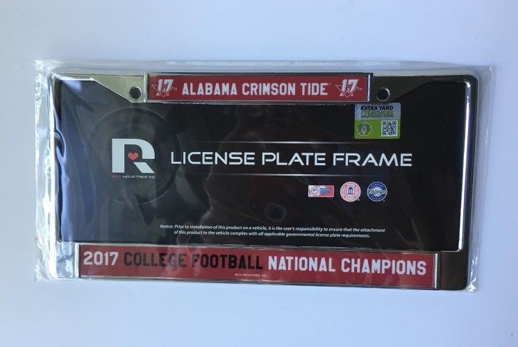 Alabama Crimson Tide 2017 National Champs Car Truck Tag Metal Chrome F ...