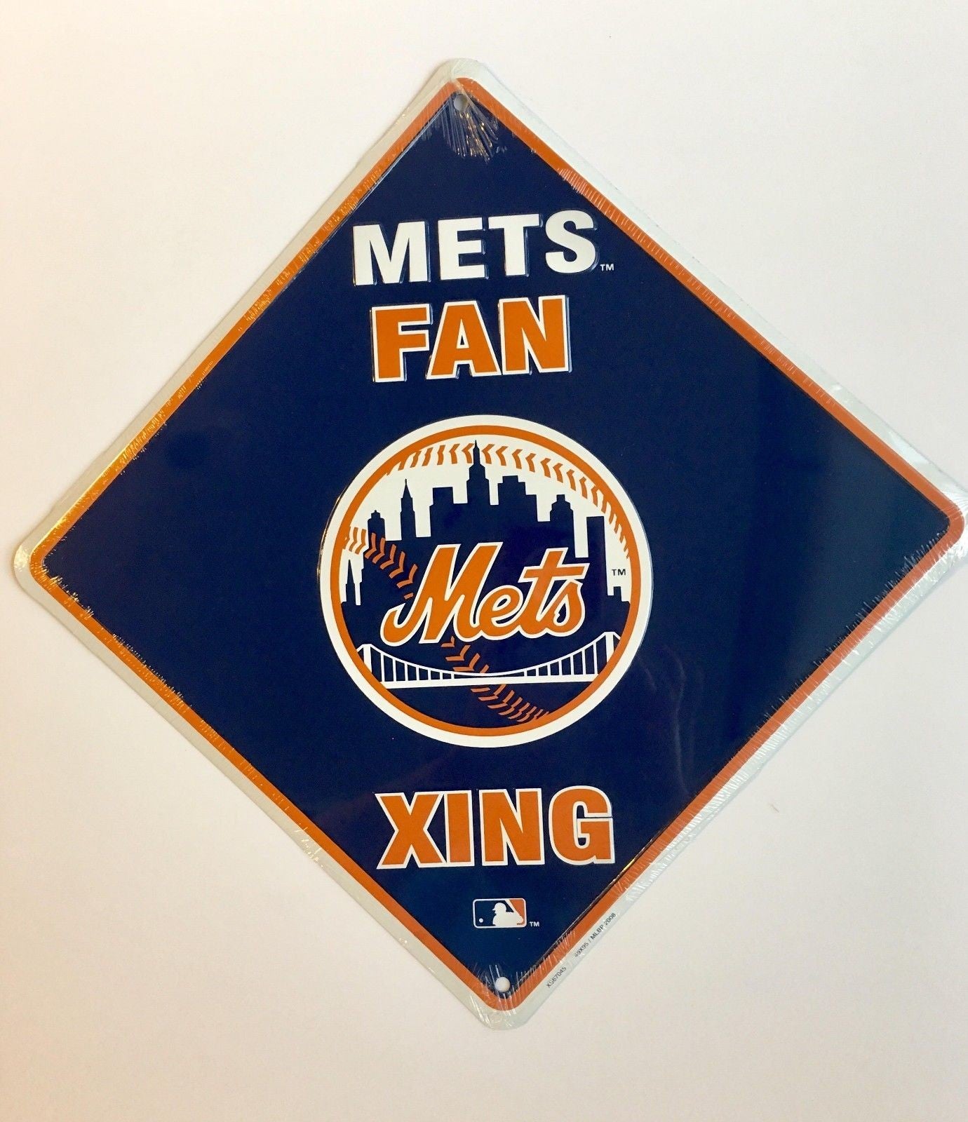 New York Mets 12 X 12" Embossed Metal Fan Xing Crossing Sign Mlb Xing ...